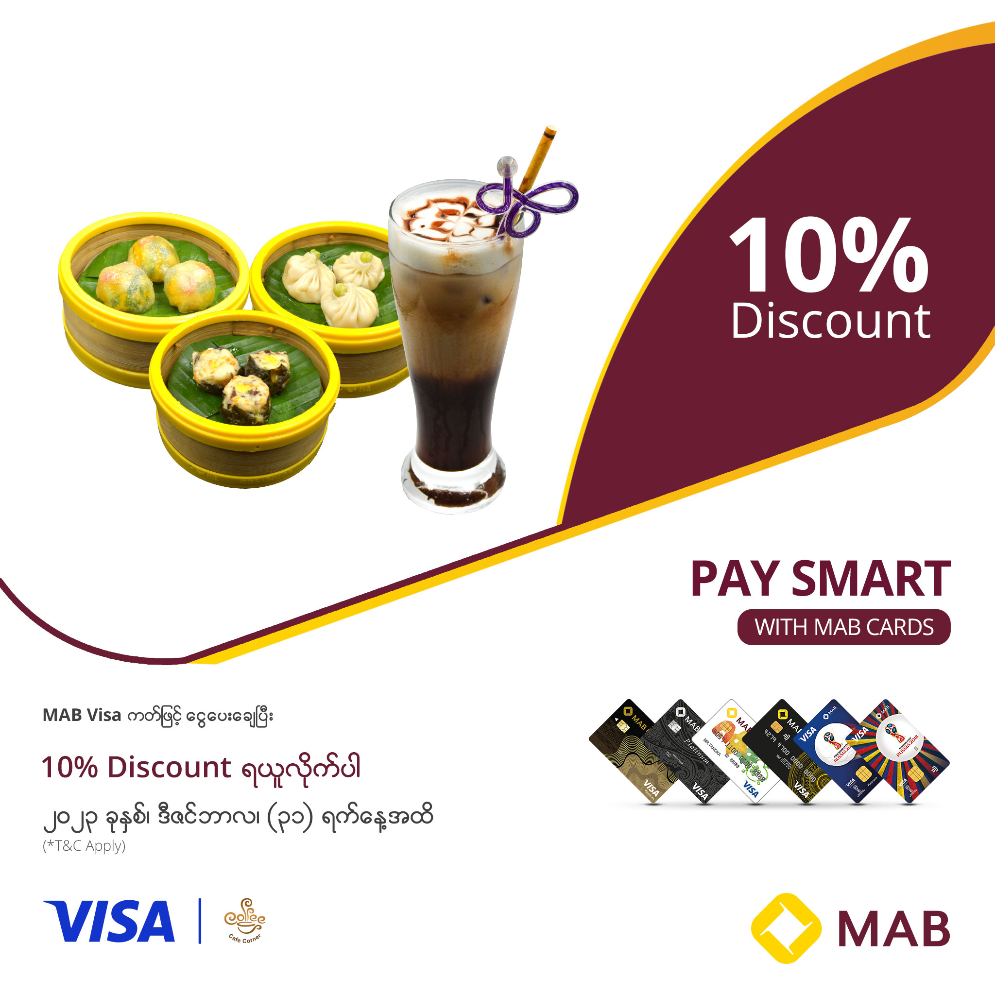 10% off at Cafe Corner @ Airport with MAB Visa Cards - MAB Bank
